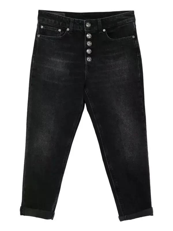 DONDUP Cropped Boyfriend Jeans - Black