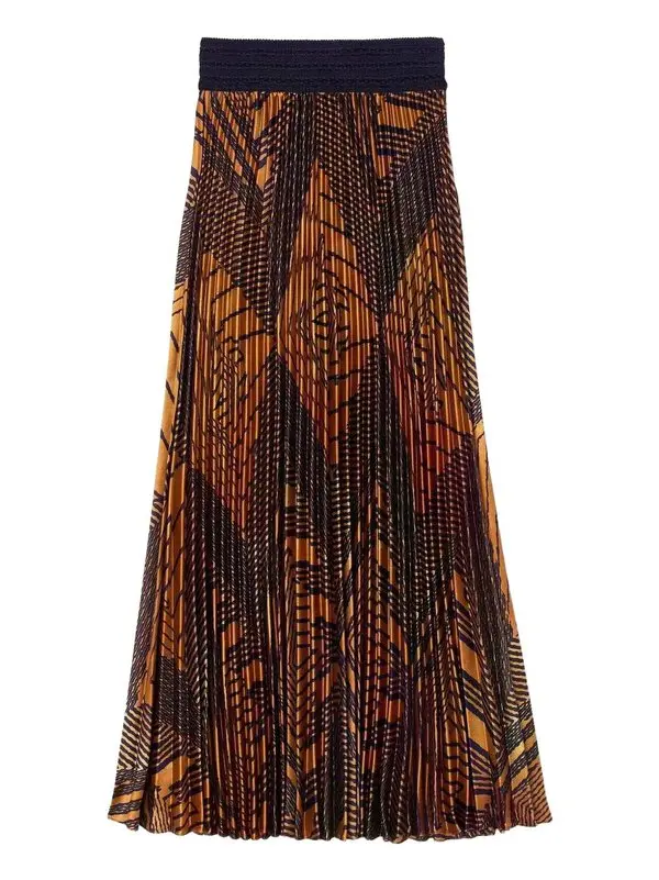 Ba&sh Printed Maxi Skirt - Brown