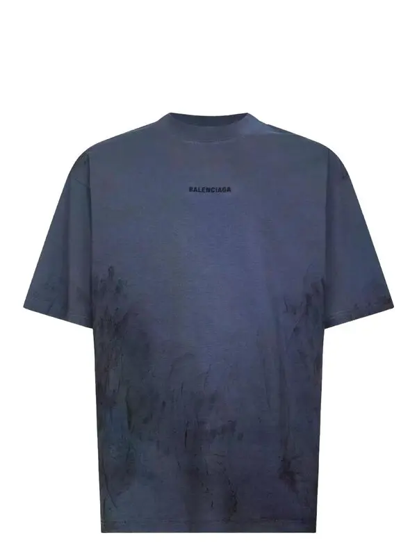 Balenciaga Logo-print Cotton T-shirt - Blue
