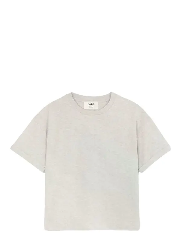 Ba&sh Boxy Top With Rolled Sleeves - Grey