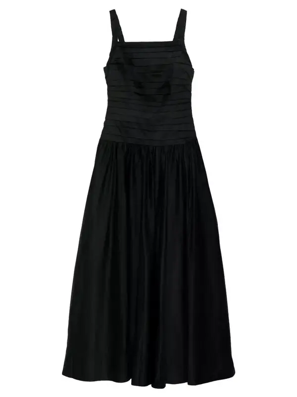 Aje Star Pleated Midi Dress - Black