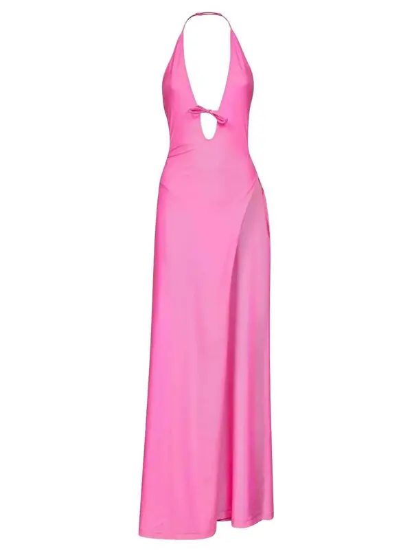 Balenciaga Halterneck Maxi Dress - Pink