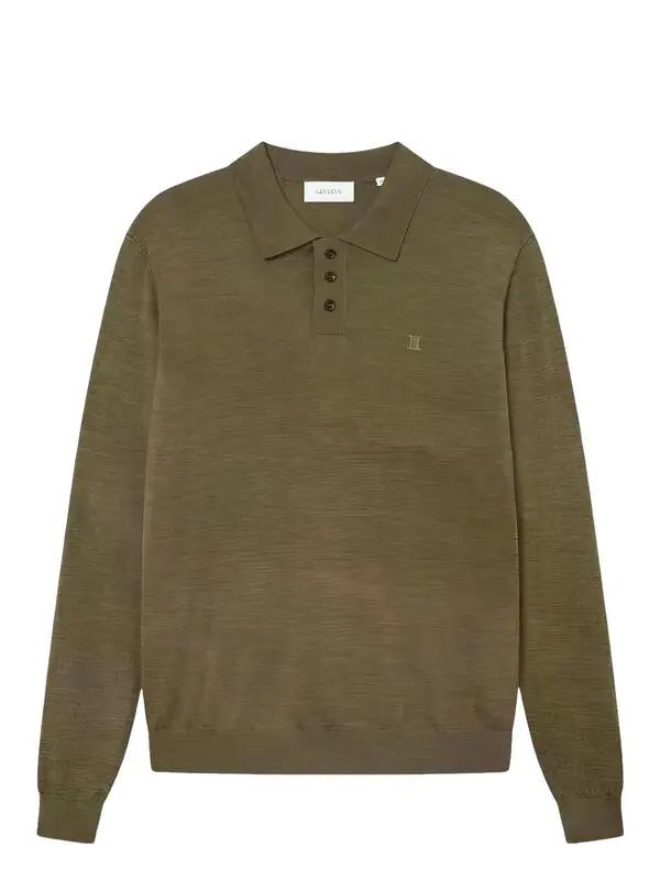 LES DEUX Greyson Polo-collar Jumper - Green