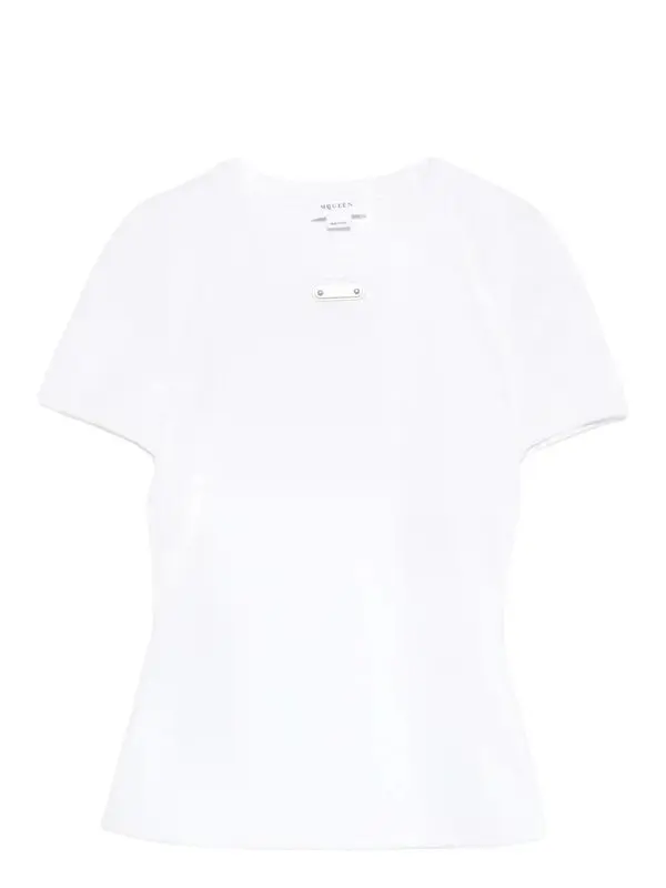 Alexander McQueen Logo-plaque Knit Top - White