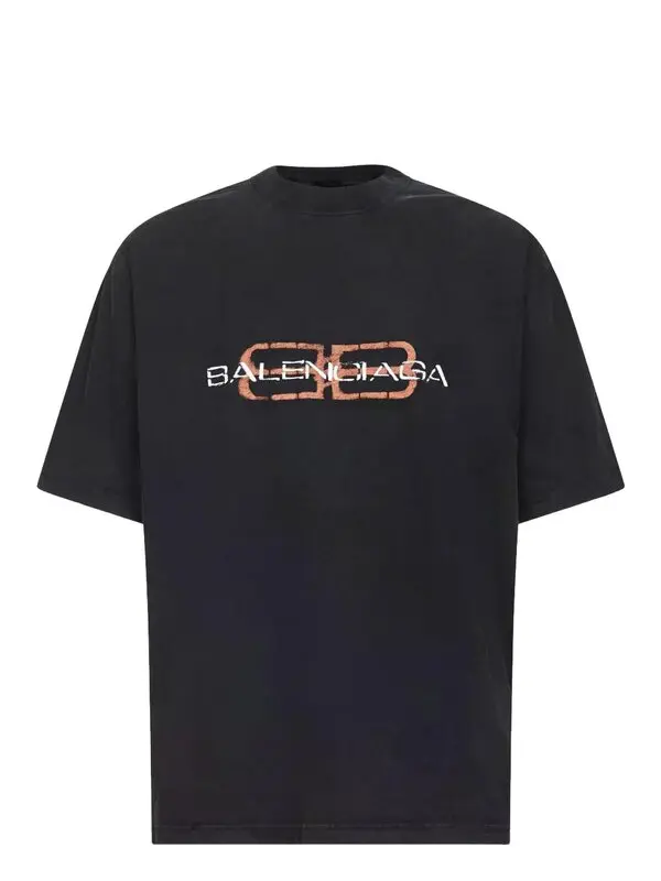 Balenciaga Bb Icon Stencil-print T-shirt - Black