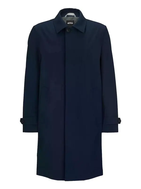 Hugo Boss Button-up Trenchcoat - Blue