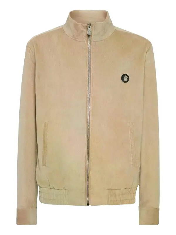 BILLIONAIRE Corduroy Zip-up Bomber Jacket - Neutrals