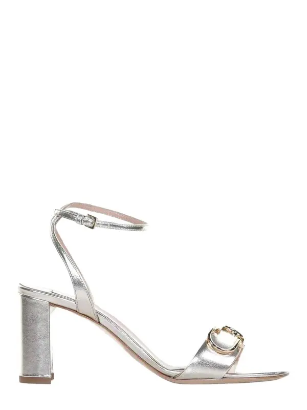 NINALILOU Buckle-detail Block-heel Sandals - Silver