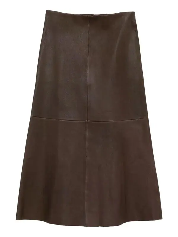 BY MALENE BIRGER A-line Lambskin Skirt - Brown