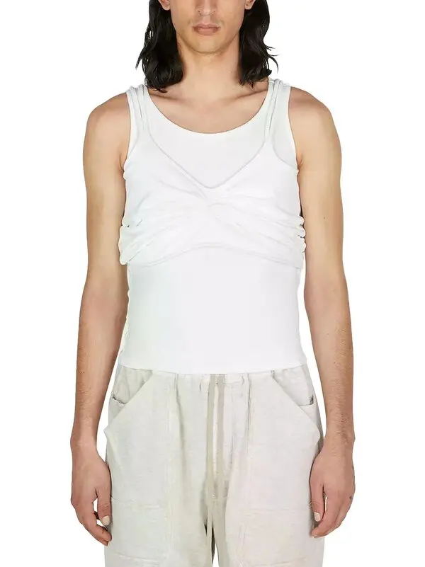 RUSFRCADE Layered Tank Top - White