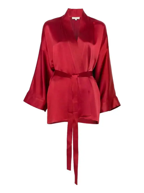 Antonelli Firenze Satin-paneled Wrap Jacket - Red