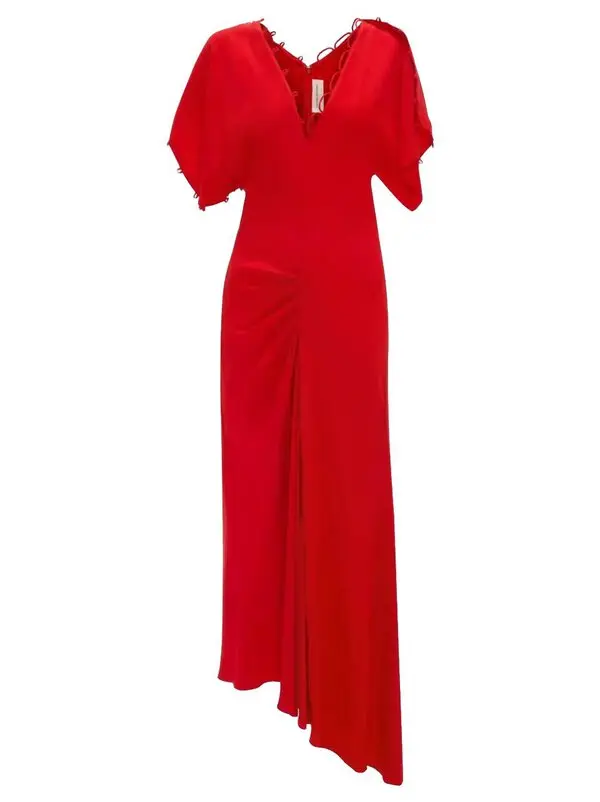 Victoria Beckham Rouleaux-detail Midi Dress - Red