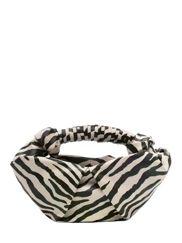 SIMONMILLER Zebra-print Knotted Bucket Bag - Black