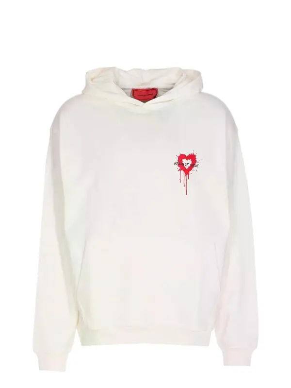 VISION OF SUPER Heart-print Hoodie - White