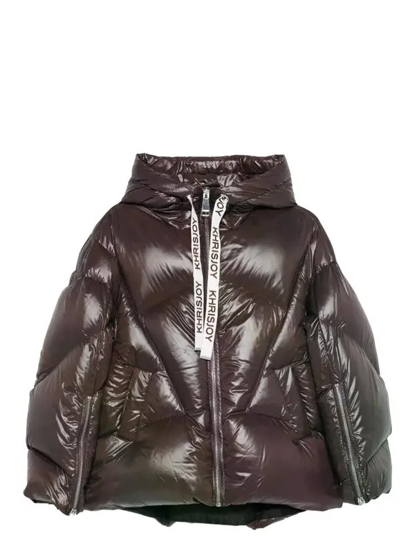 Khrisjoy Iconic Milano Quilted Hooded Jacket - Brown