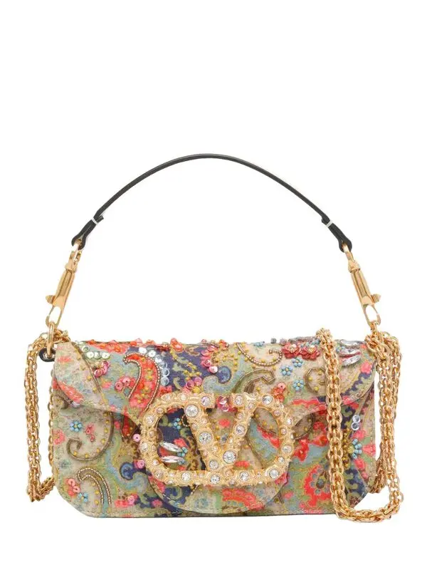 Valentino Garavani Mini Loco Paisley Vlogo-signature Shoulder Bag - Green