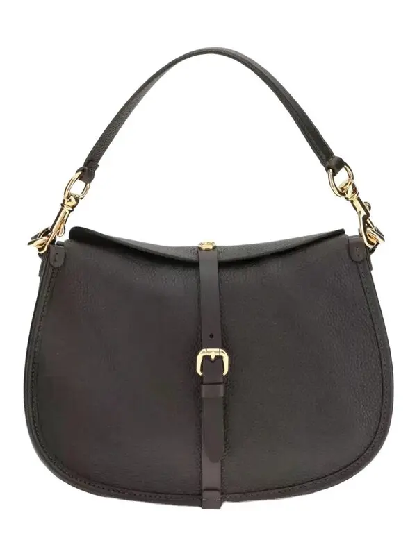 Etro Buckle-fastening Pebble-leather Shoulder Bag - Brown