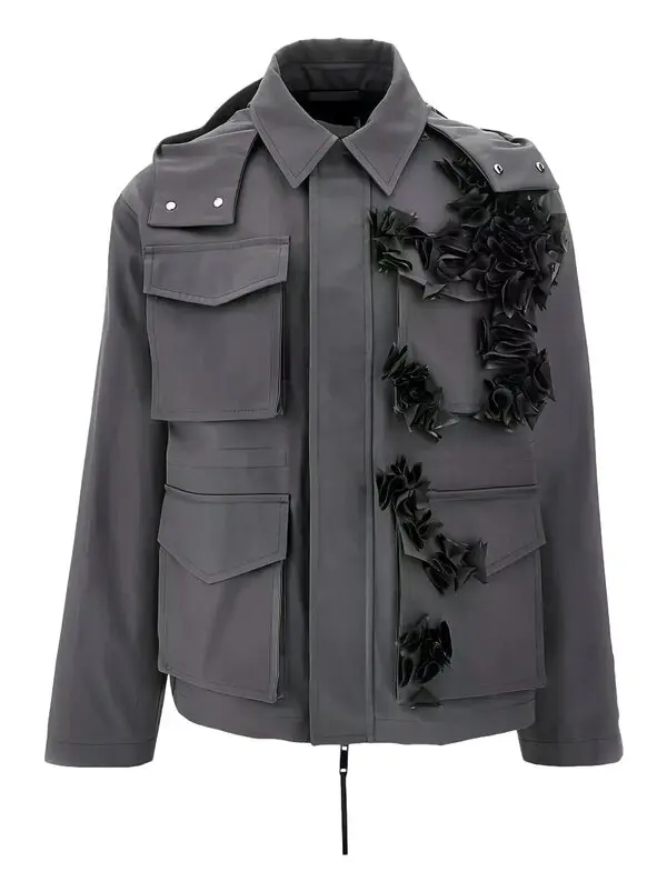 COCCINELLE Floral-embellished Jacket - Grey