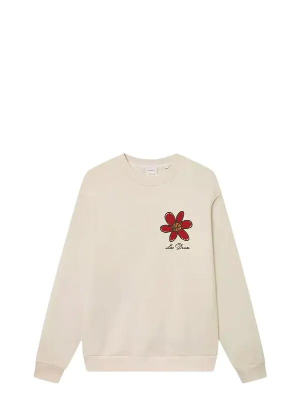 LES DEUX Floral Basketball Motif Sweatshirt - White