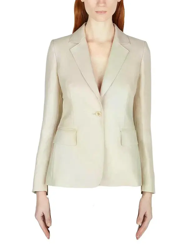Max Mara Single-breasted Linen Blazer - Neutrals