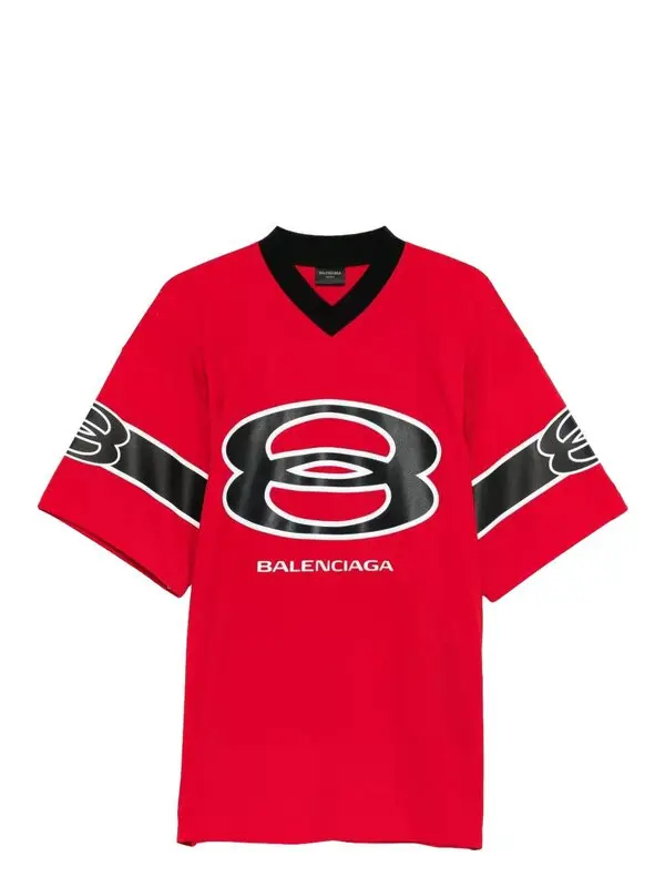 Balenciaga American Football V-neck T-shirt - Red