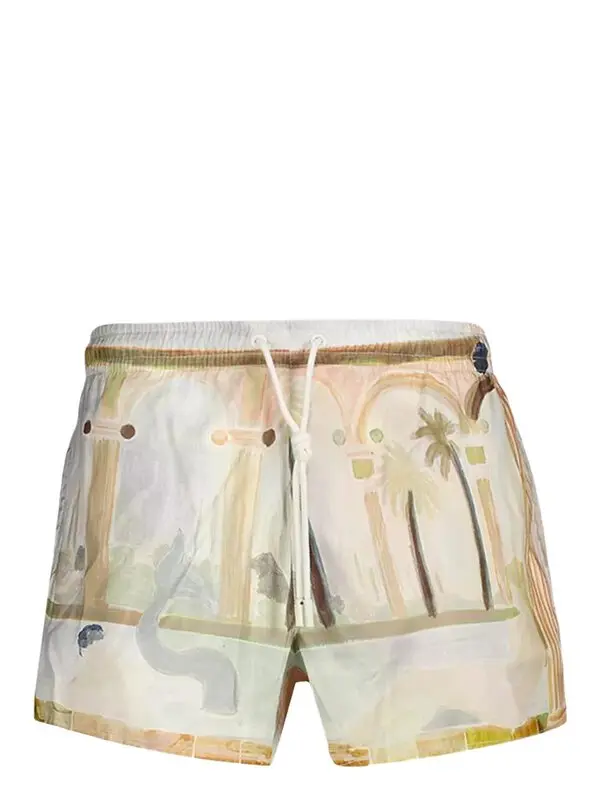 Commas Palm Mirage Swim Shorts - Neutrals