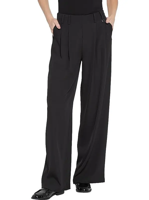 Lyssé Darcy Pleated Wide Leg Trousers - Black