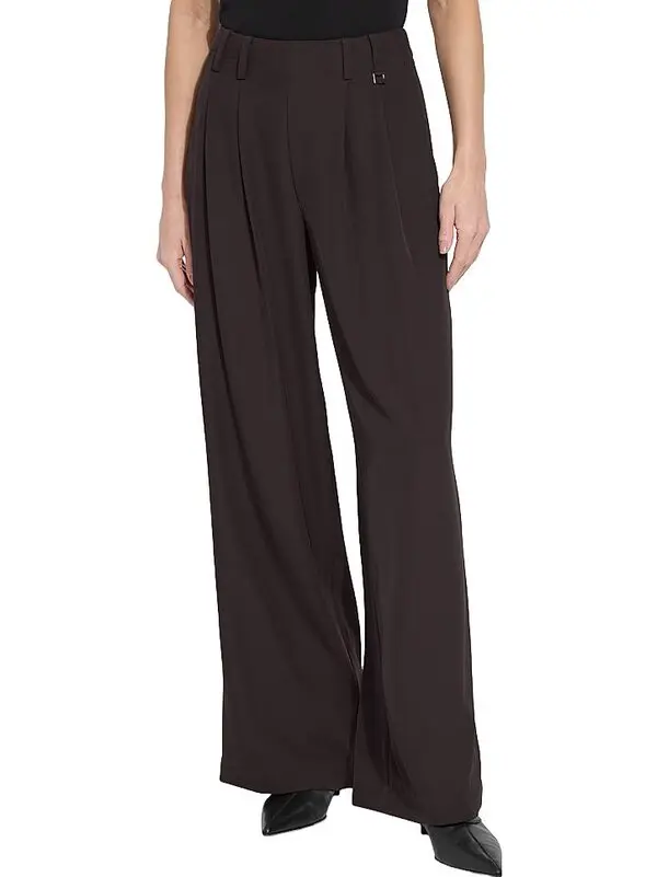 Lyssé Darcy Pleated Wide Leg Trousers - Double Espresso