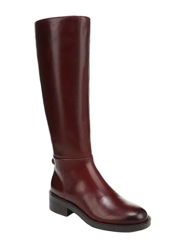 Sam Edelman Milla Leather Knee High Boots - French Burgundy