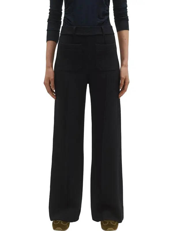 ME+EM Textured Flare Trouser - Navy