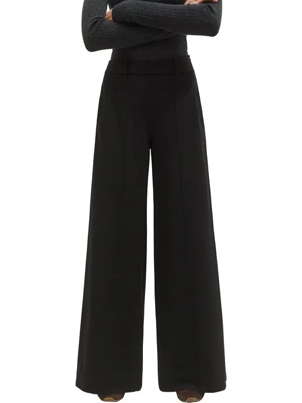 ME+EM Tailored Wide-leg Trousers - Black