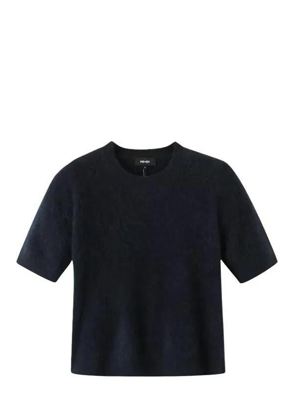 ME+EM Brushed Cashmere Knit Tee - Deep Indigo Blue