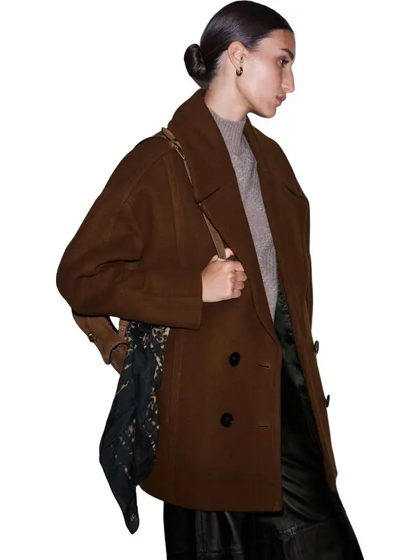 ME+EM Soft Shoulder Military Coat - Chestnut