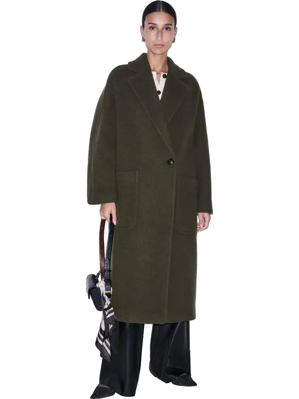 ME+EM Cocoon Coat With Belt - Olive