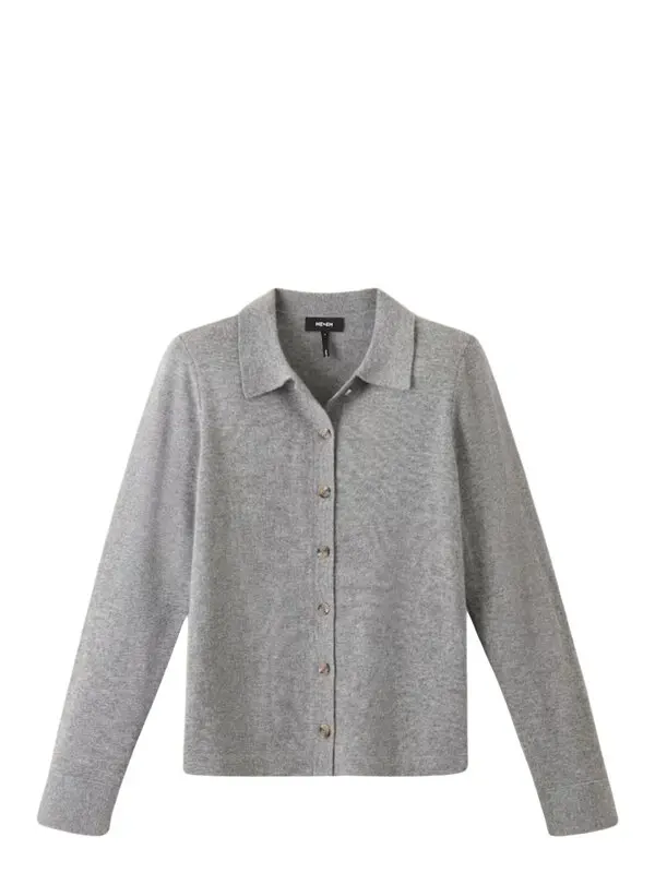 ME+EM Cashmere Relaxed Knit Shirt - Grey Melange