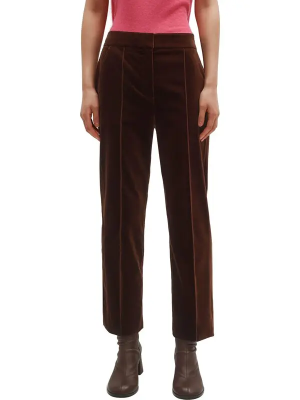 ME+EM Slim Crop Trouser - Chestnut