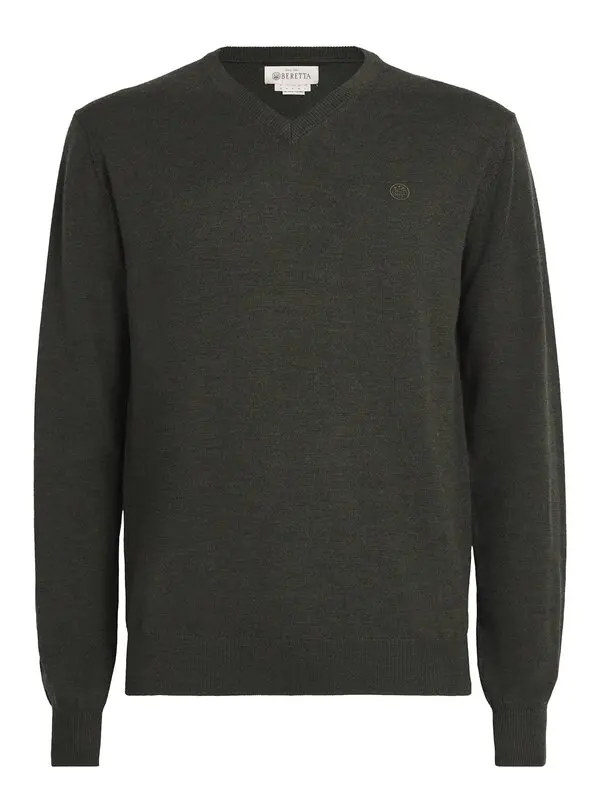 Beretta Merino V-neck Sweater - Green
