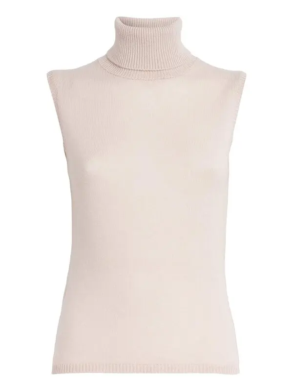 Eleventy Cashmere Sleeveless Rollneck Sweater - Beige