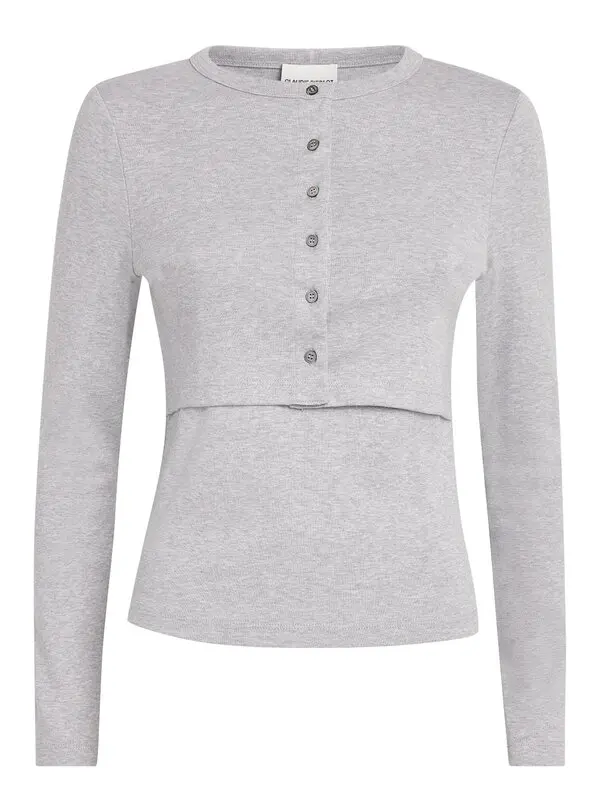 Claudie Pierlot Cotton Layered Cardigan - Grey