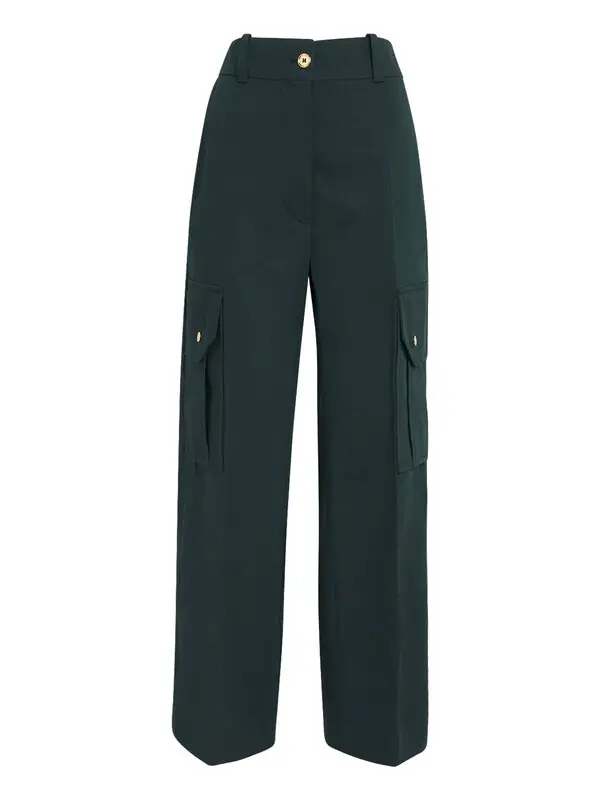 Patou Flared Cargo Trousers - Green
