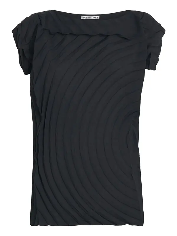Issey Miyake Paper Bag Pleats Top - Black