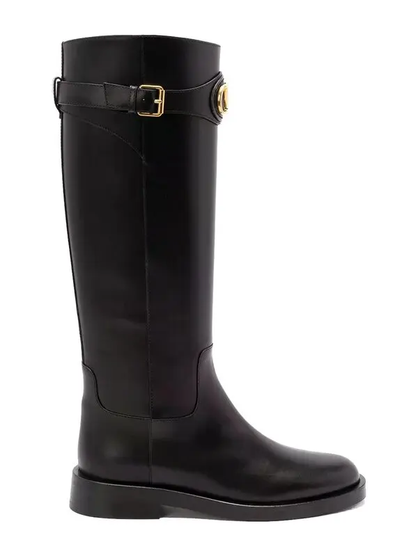 Valentino Garavani Vlogo Leather Boots - Black