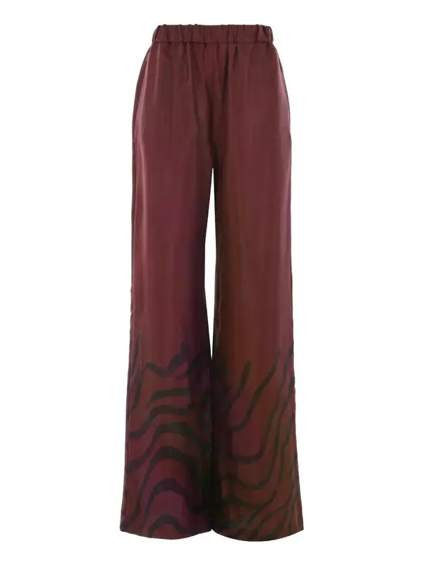 Raquel Diniz Zebra-print Wide-leg Trousers - Red