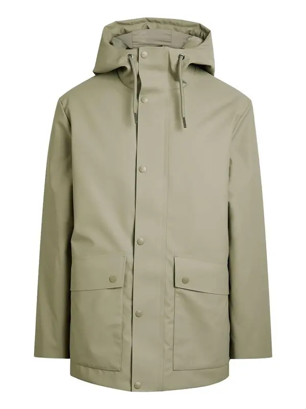 Rains Nome Padded Rubberised Parka - Light Green