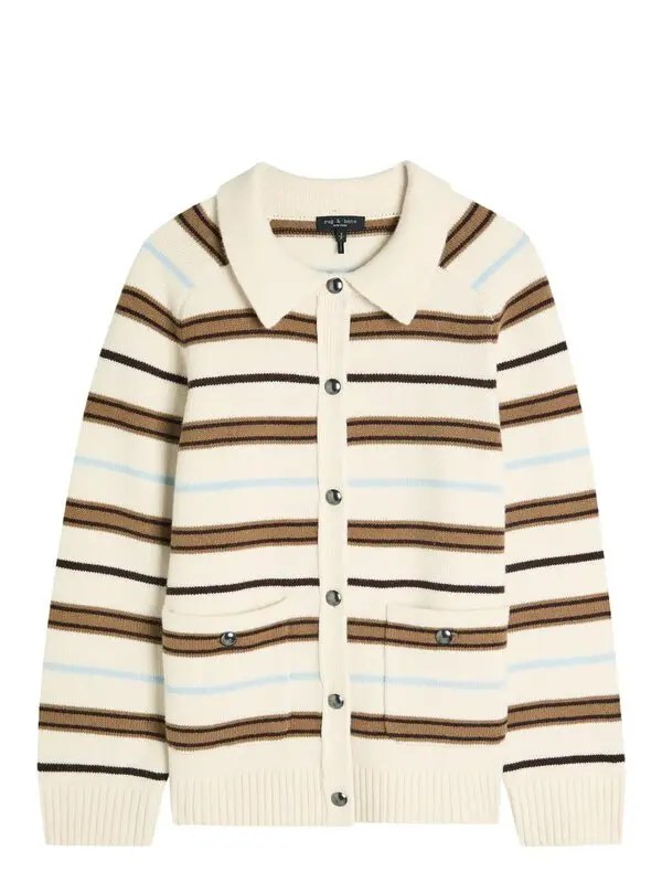Rag & Bone Peggy D Wool Cardigan - Stripe