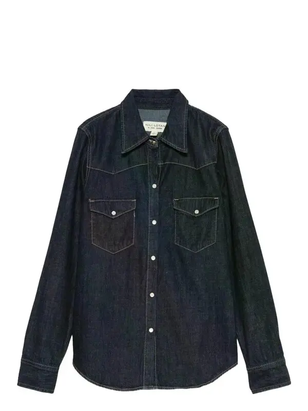 NILI LOTAN Chest-pocket Denim Shirt - Blue