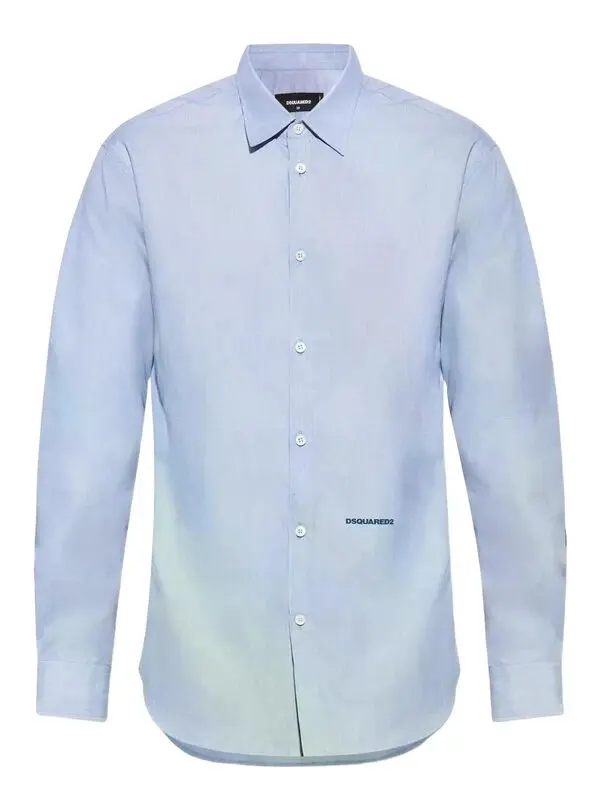 Dsquared2 Logo-embroidered Cotton Shirt - Blue