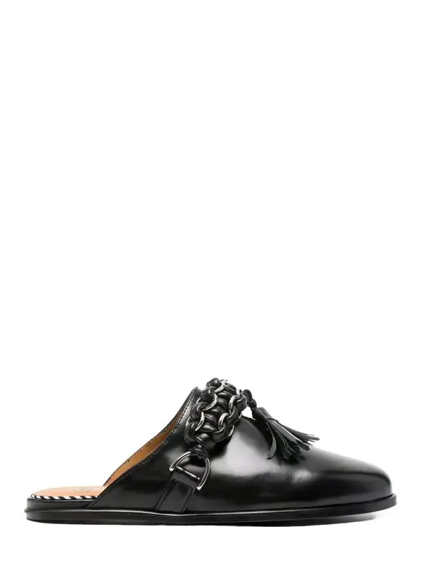 Toga Chain-tassel Mules - Black