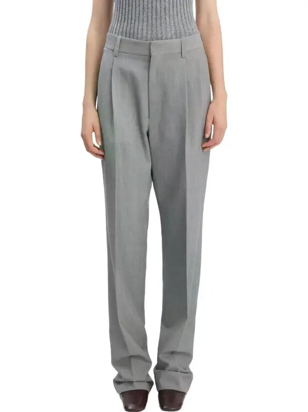 Victoria Beckham Drop-waist Straight-leg Trousers - Grey