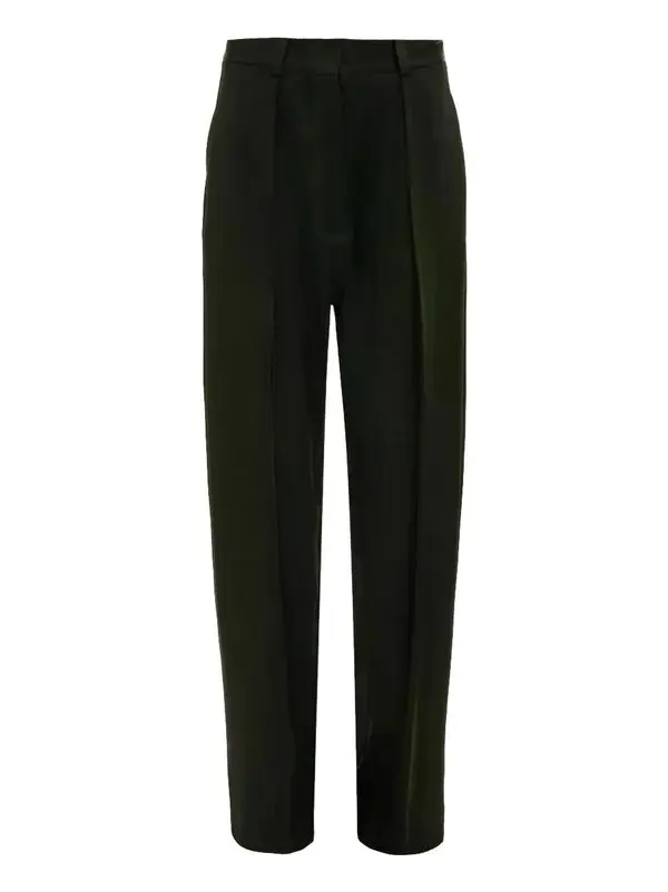 Victoria Beckham Pleated Straight-leg Trousers - Black